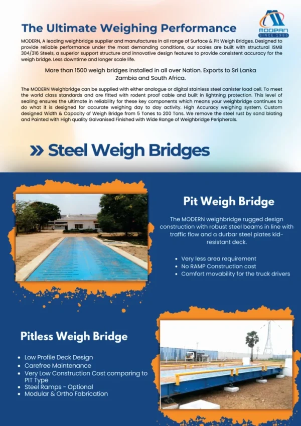 9M Pitless Weighbridge - Sri Modern Weigh System